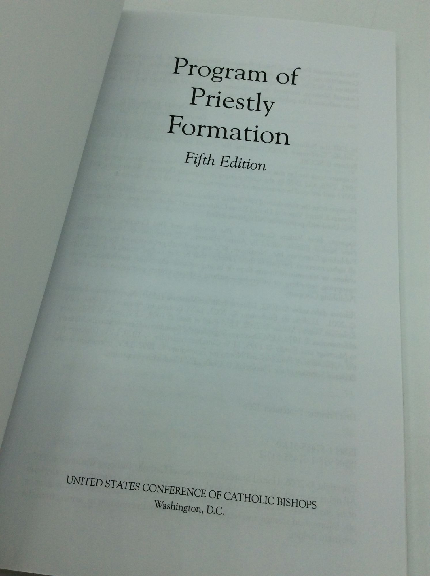 PROGRAM OF PRIESTLY FORMATION | United States Conference of Catholic ...